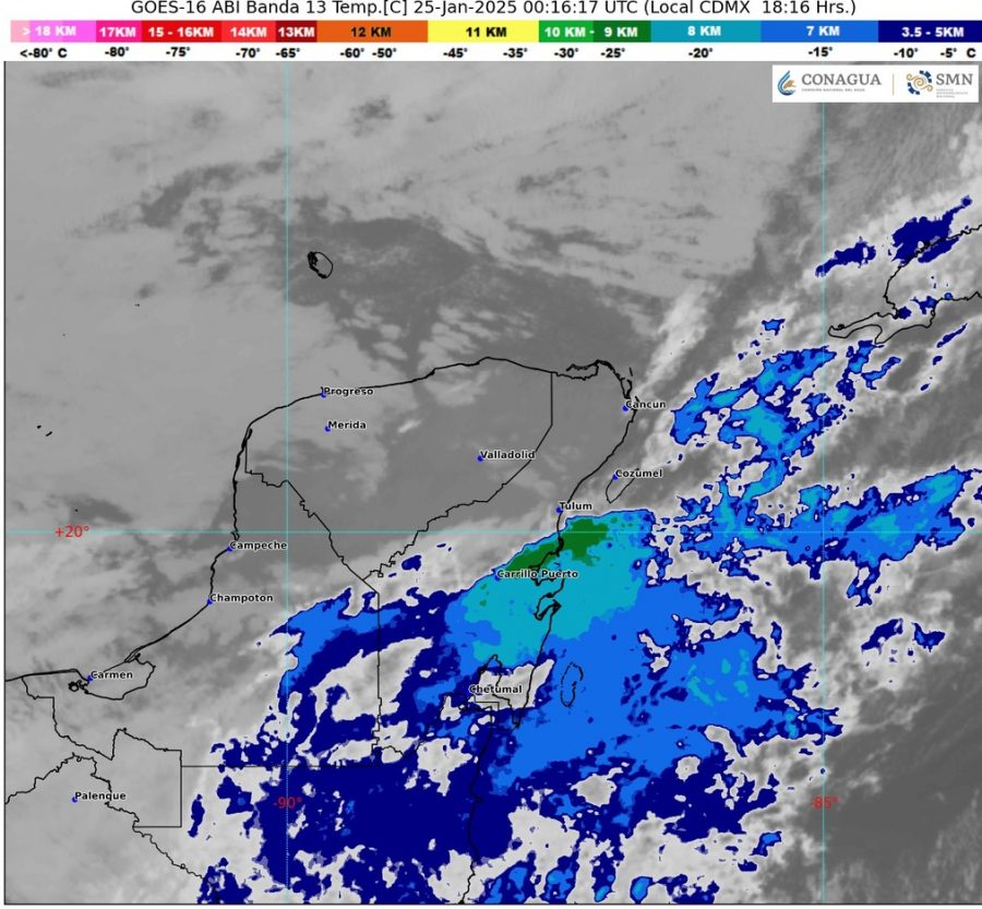Lluvias aisladas para Quintana Roo este sábado 25 de enero